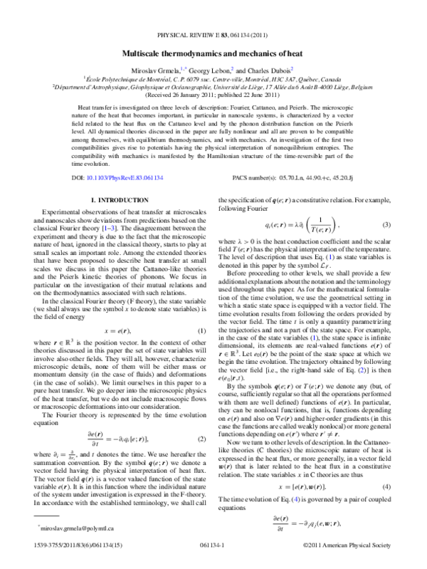 (PDF) Multiscale thermodynamics and mechanics of heat