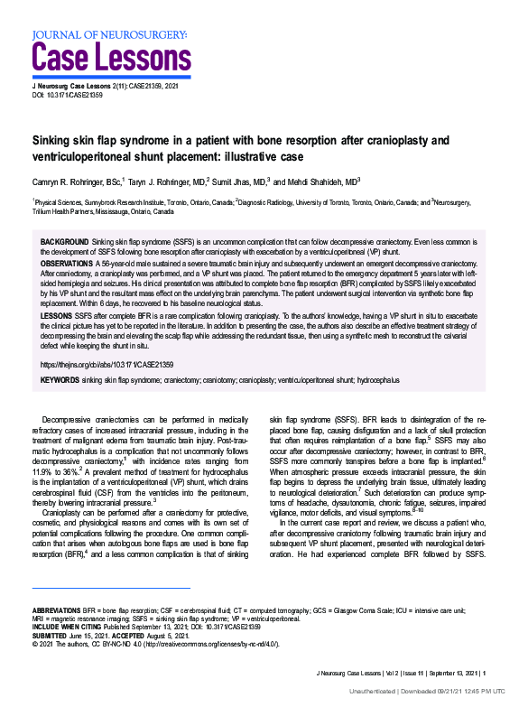 (PDF) Sinking skin flap syndrome in a patient with bone resorption ...