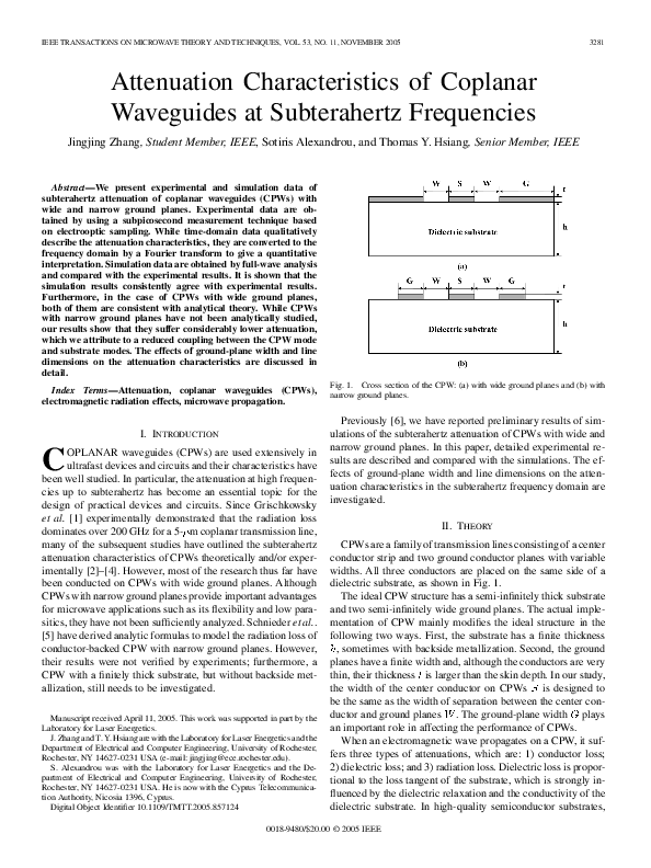 (PDF) Attenuation characteristics of coplanar waveguides at subterahertz frequencies