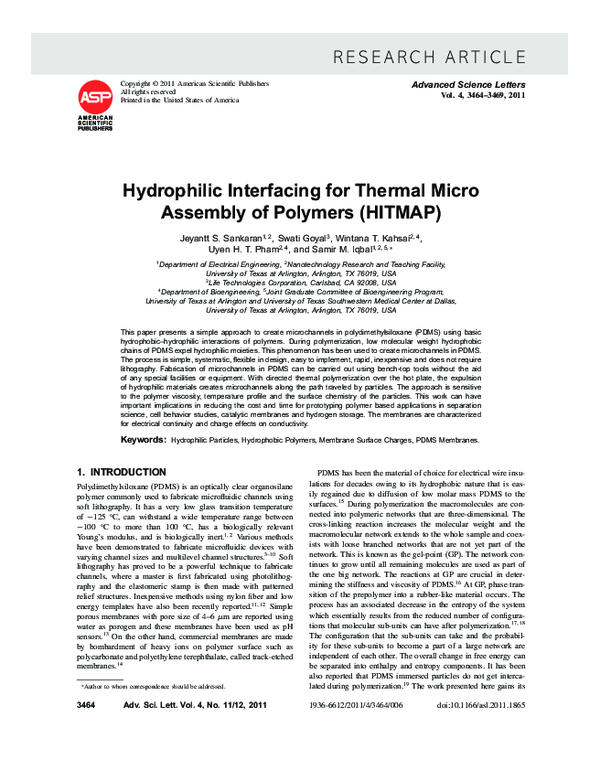 (PDF) Hydrophilic Interfacing for Thermal Micro Assembly of Polymers ...