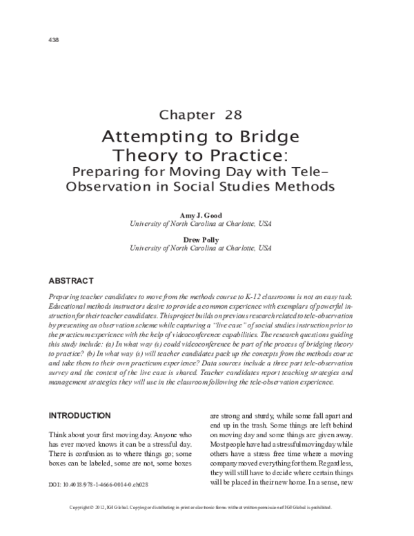 (PDF) Attempting to Bridge Theory to Practice