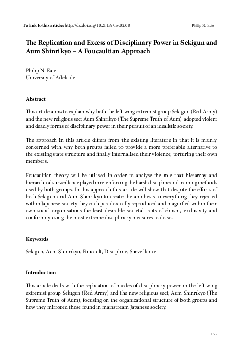 (PDF) The Replication and Excess of Disciplinary Power in Sekigun and ...
