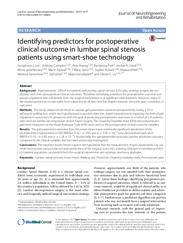(PDF) Identifying predictors for postoperative clinical outcome in ...