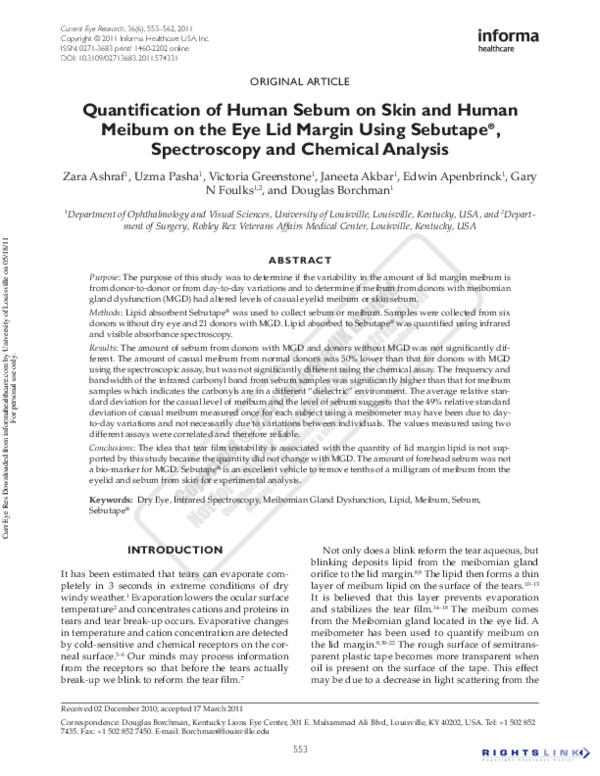 (PDF) Quantification of Human Sebum on Skin and Human Meibum on the Eye ...