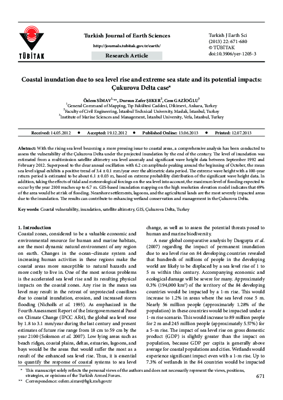 (PDF) Coastal inundation due to sea level rise and extreme sea state ...