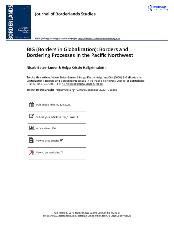 (PDF) BIG (Borders in Globalization): Borders and Bordering Processes ...