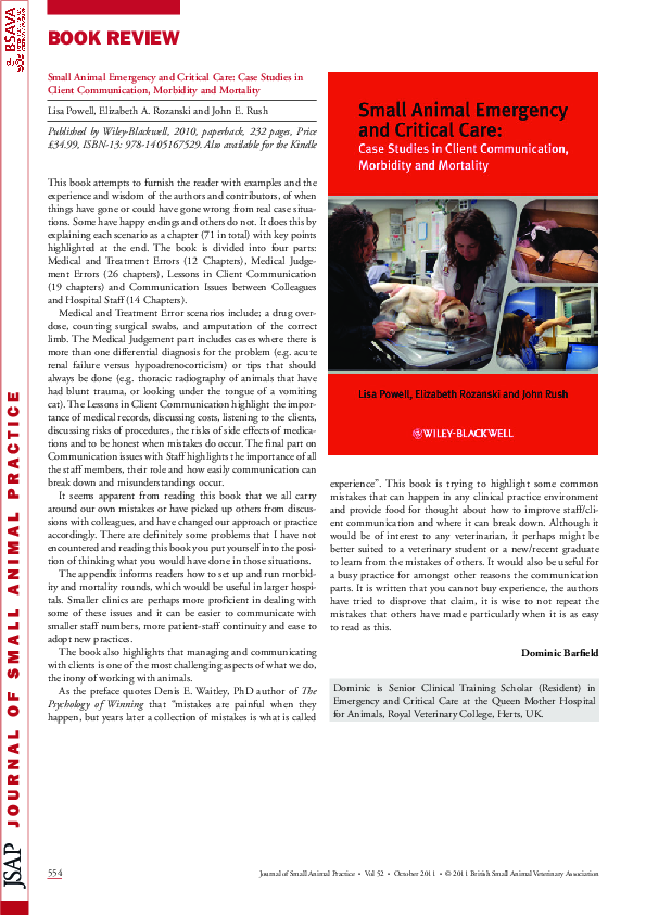 (PDF) Small Animal Emergency and Critical Care: Case Studies in Client ...