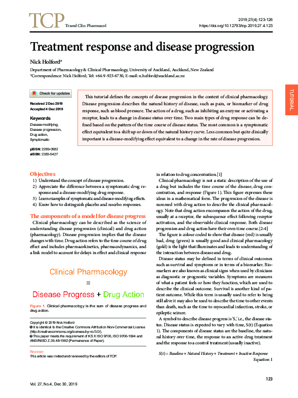 (PDF) Treatment response and disease progression