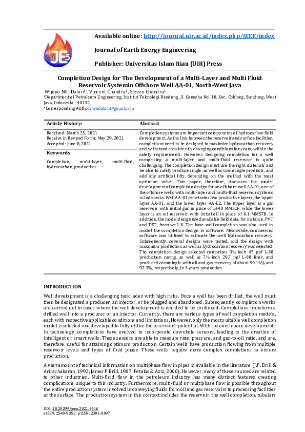 (PDF) Completion Design for The Development of a Multi-Layer and Multi ...