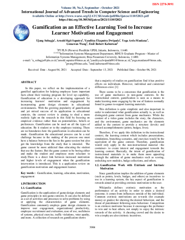 (PDF) Gamification as an Effective Learning Tool to Increase Learner ...