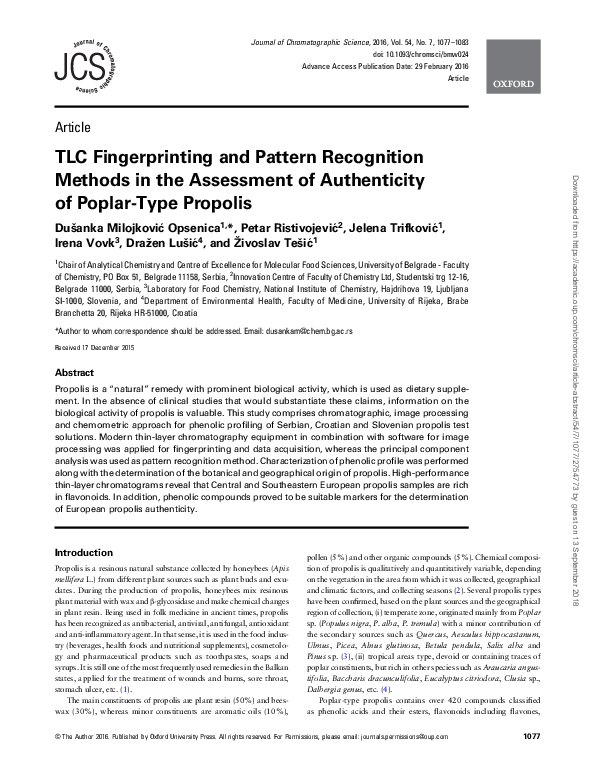 (PDF) TLC Fingerprinting and Pattern Recognition Methods in the ...