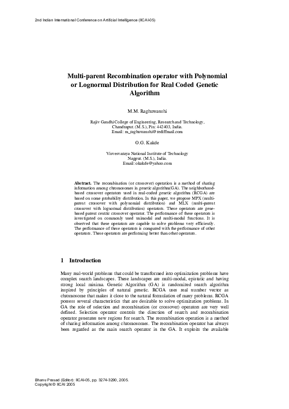 (PDF) Multi-parent Recombination Operator with Multiple Probability Distribution for Real Coded ...