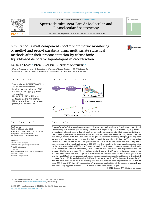 (PDF) Simultaneous multicomponent spectrophotometric monitoring of methyl and propyl parabens ...