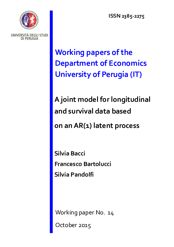 (PDF) A joint model for longitudinal and survival data based on an AR(1) latent process