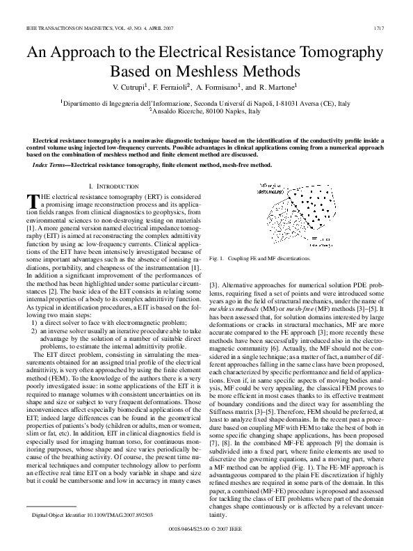 (PDF) Meshless Methods in Electrical Resistance Tomography