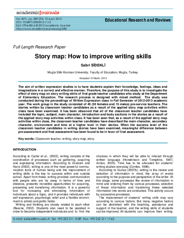 (PDF) Story map: How to improve writing skills