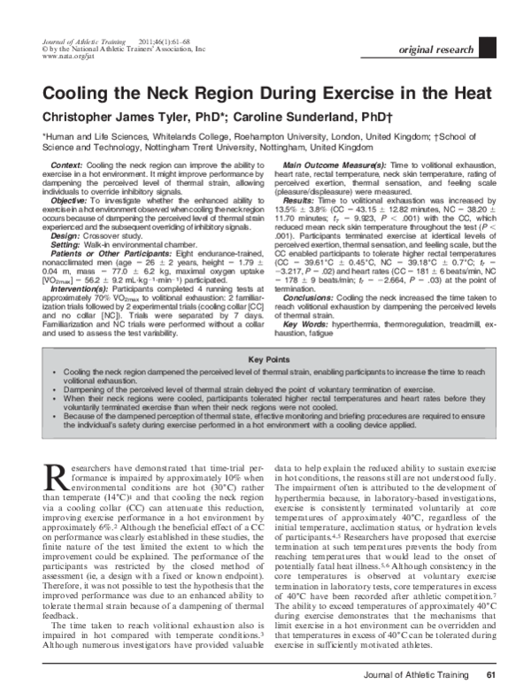 (PDF) Cooling the Neck Region During Exercise in the Heat