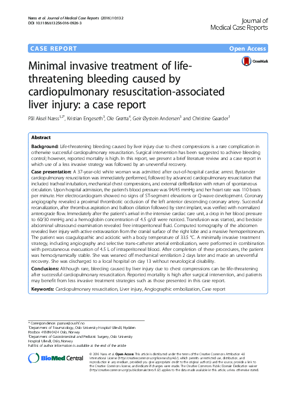 (PDF) Minimal invasive treatment of life-threatening bleeding caused by ...