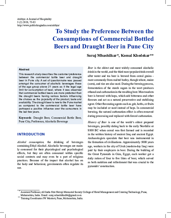 (PDF) To Study the Preference Between the Consumptions of Commercial ...