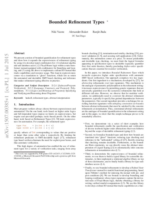 (PDF) Bounded refinement types