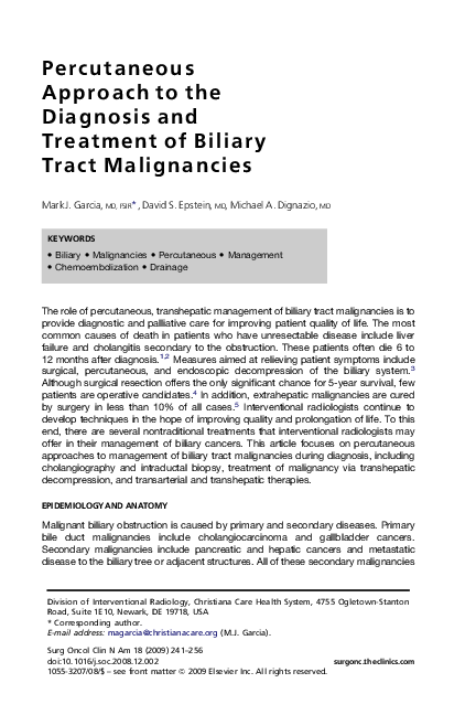 (PDF) Percutaneous Approach to the Diagnosis and Treatment of Biliary ...