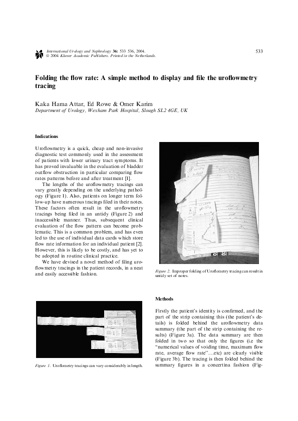 (PDF) Folding the flow rate: A simple method to display and file the ...