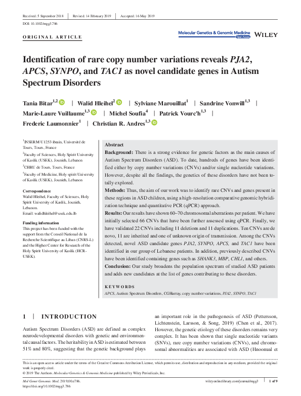(PDF) Identification of rare copy number variations reveals PJA2 , APCS ...