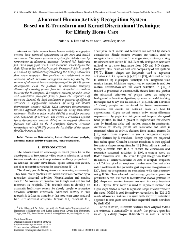 (PDF) Abnormal human activity recognition system based on R-transform ...