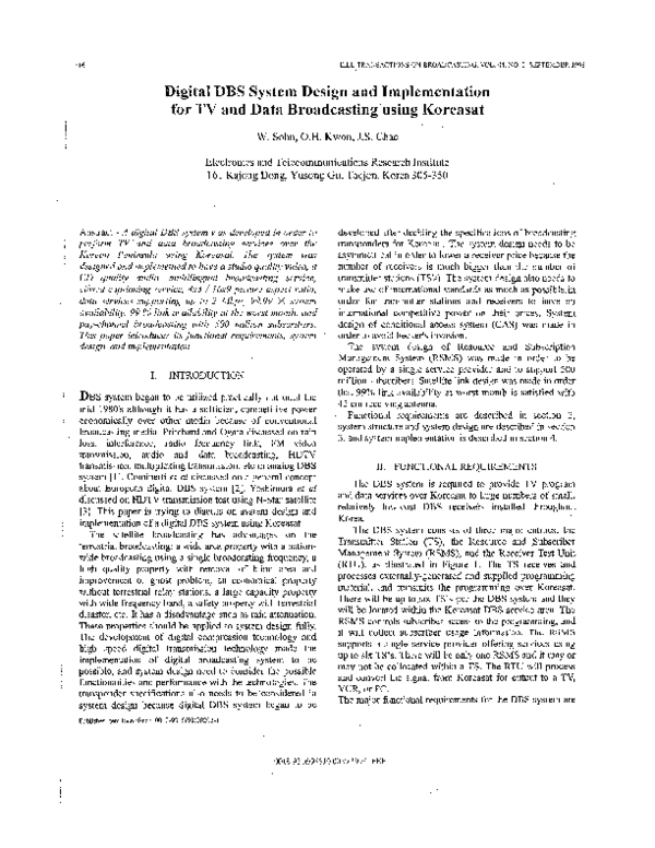 (PDF) Digital DBS system design and implementation for TV and data ...