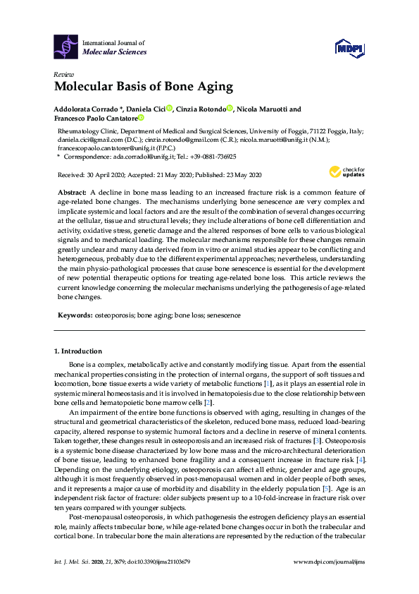 (PDF) Molecular Basis of Bone Aging