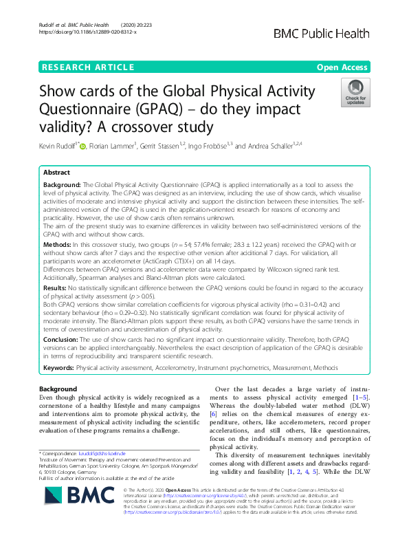 (PDF) Show cards of the Global Physical Activity Questionnaire (GPAQ ...