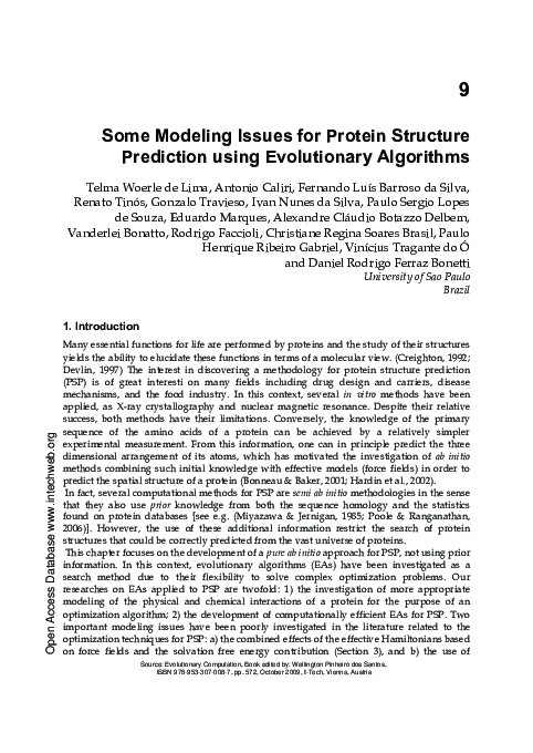 (PDF) Some Modeling Issues for Protein Structure Prediction Using Evolutionary Algorithms ...