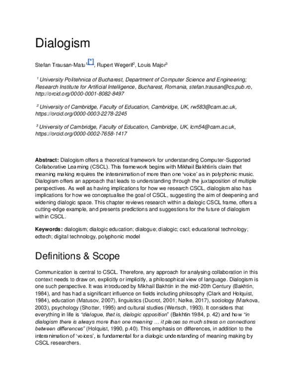 (PDF) Dialogism