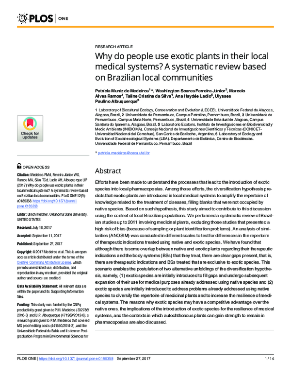 (PDF) Why do people use exotic plants in their local medical systems? A ...