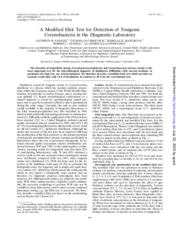 (PDF) A modified Elek test for detection of toxigenic corynebacteria in ...