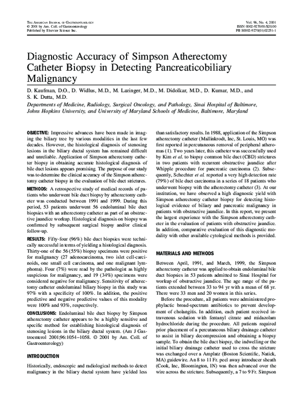 (PDF) Diagnostic accuracy of simpson atherectomy catheter biopsy in ...