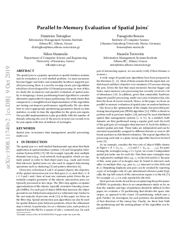 (PDF) Parallel In-Memory Evaluation of Spatial Joins