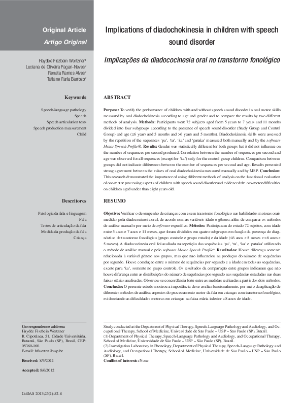 (PDF) Implicações da diadococinesia oral no transtorno fonológico ...