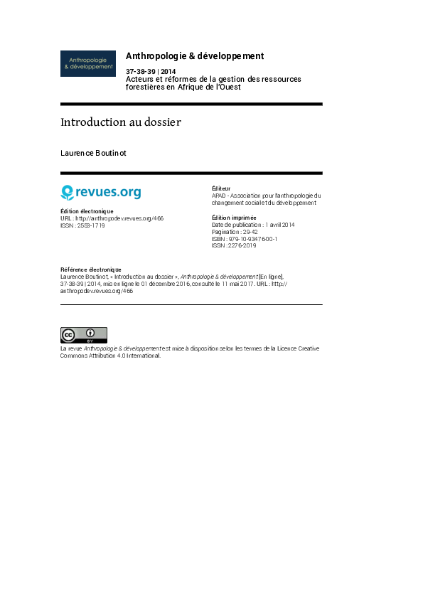 (PDF) Introduction au dossier