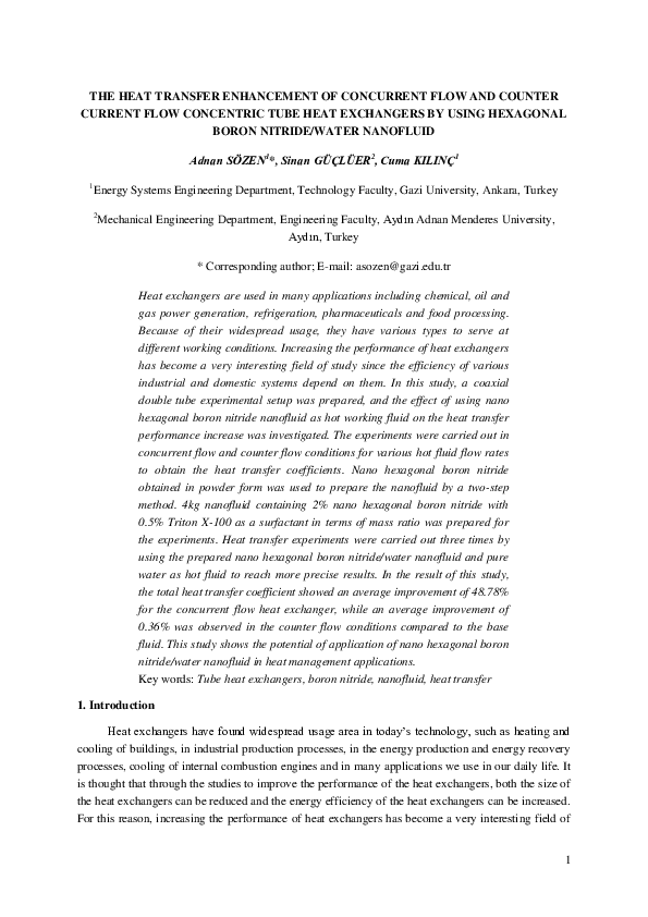 (PDF) The heat transfer enhancement of concurrent flow and counter ...