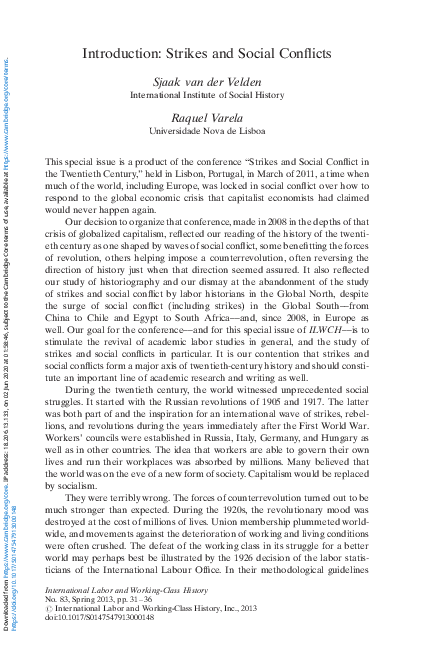 (PDF) Introduction: Strikes and Social Conflicts