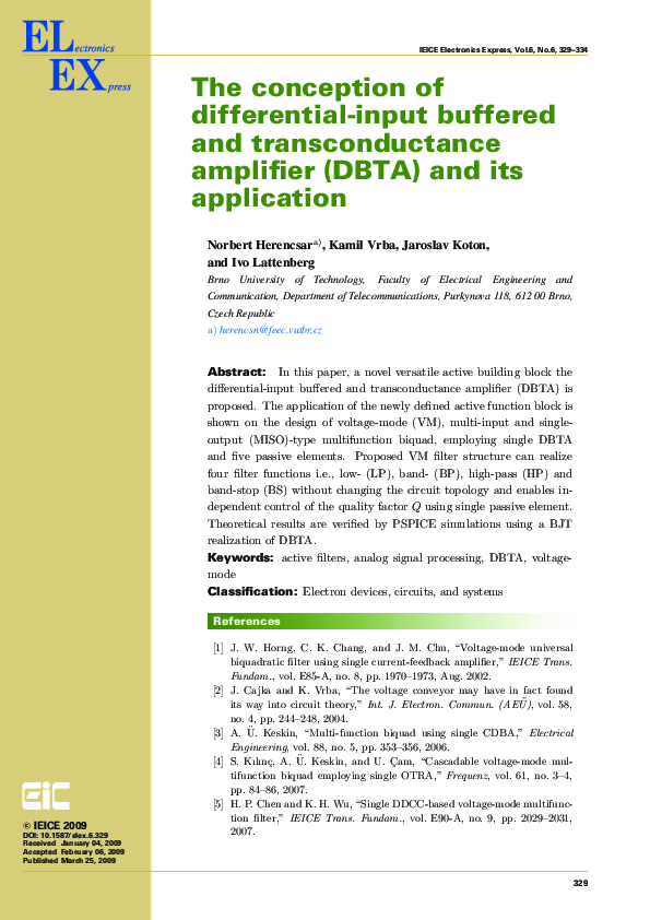 (PDF) The conception of differential-input buffered and ...