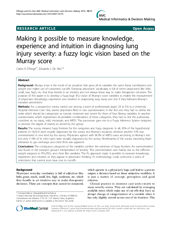 (PDF) Improvements in the fuzzy model of determining the severity of ...