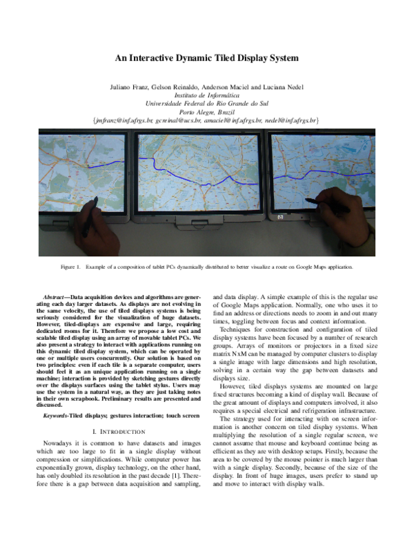 (PDF) An Interactive Dynamic Tiled Display System