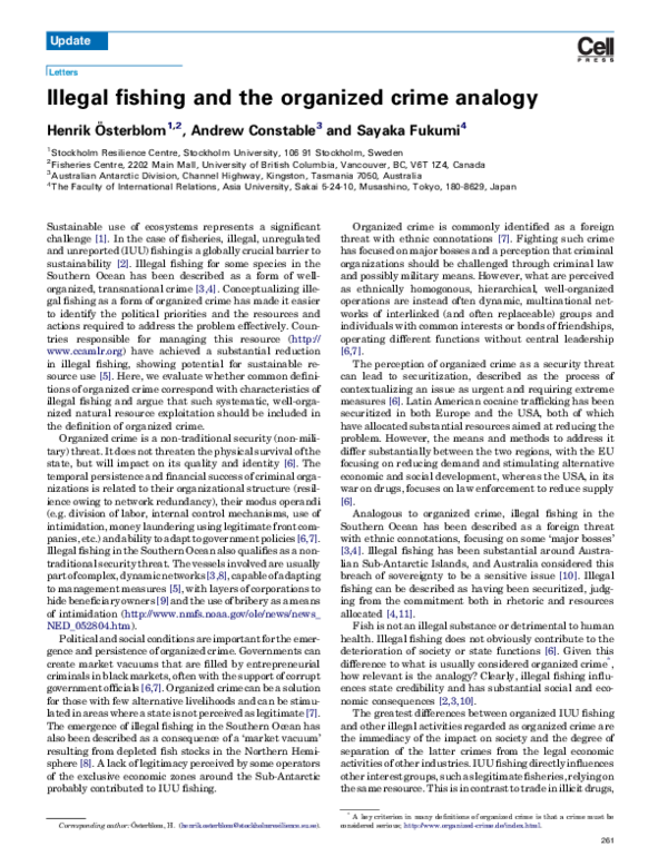 (PDF) Illegal fishing and the organized crime analogy
