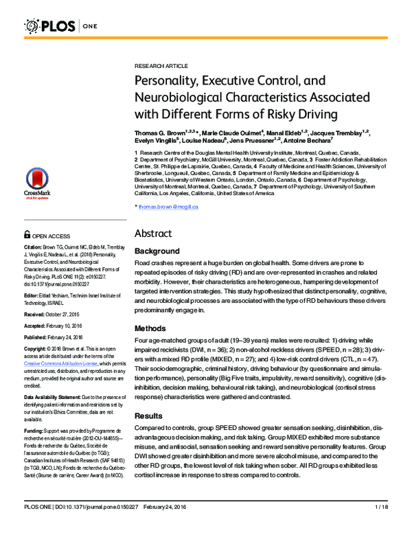 (PDF) Personality, Executive Control, and Neurobiological Characteristics Associated with ...