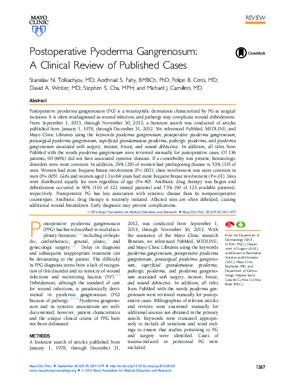 (PDF) Postoperative Pyoderma Gangrenosum