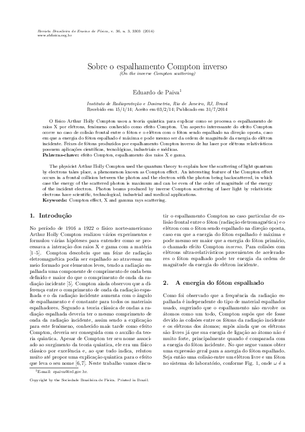 (PDF) Sobre o espalhamento Compton inverso