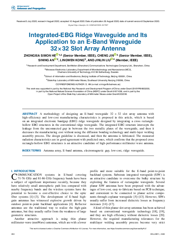 (PDF) Integrated-EBG Ridge Waveguide and Its Application to an E-Band ...