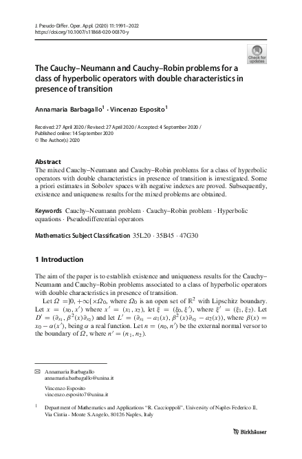 Pdf The Cauchyneumann And Cauchyrobin Problems For A Class Of Hyperbolic Operators With
